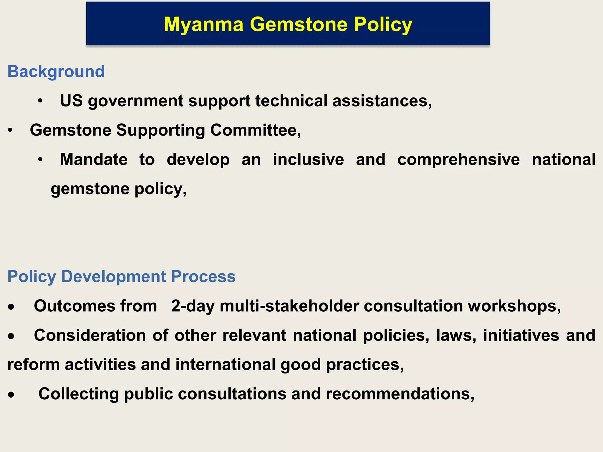 Myanma gems sector | PPTX