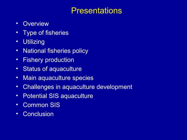 Fisheries and Finfish Aquaculture in Myanmar. By San Aung, Nilar Shein and Khin Maung Soe. | PPT