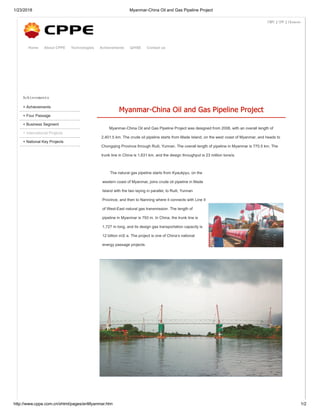 MYANMAR -CHINA OIL AND GAS PIPE LINE COLLECTION | PDF