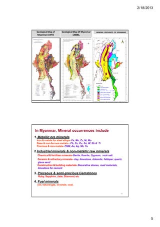 Myanmar mineral-resources-presentation-2013 | PDF