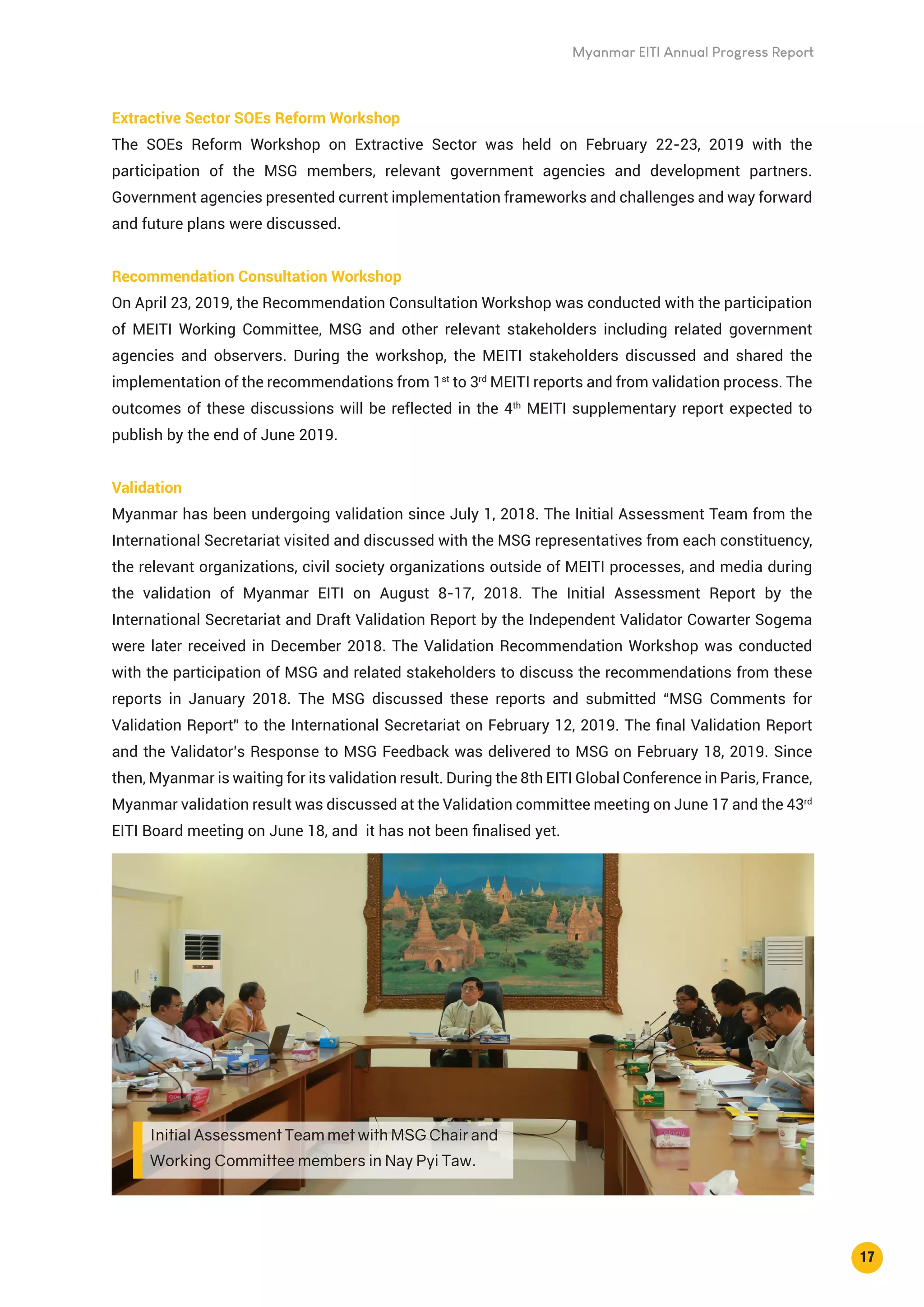 Myanmar EITI Annual Progress Report 2018-2019 | PDF