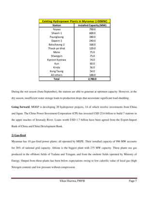 An Overview of the Electricity Industry in Myanmar | PDF