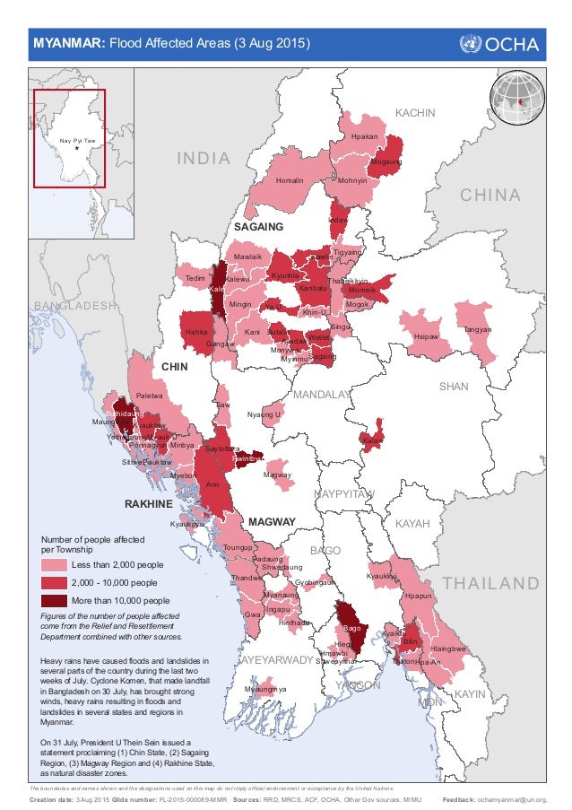 Myanmar Flood Affected Areas 3 August 2015