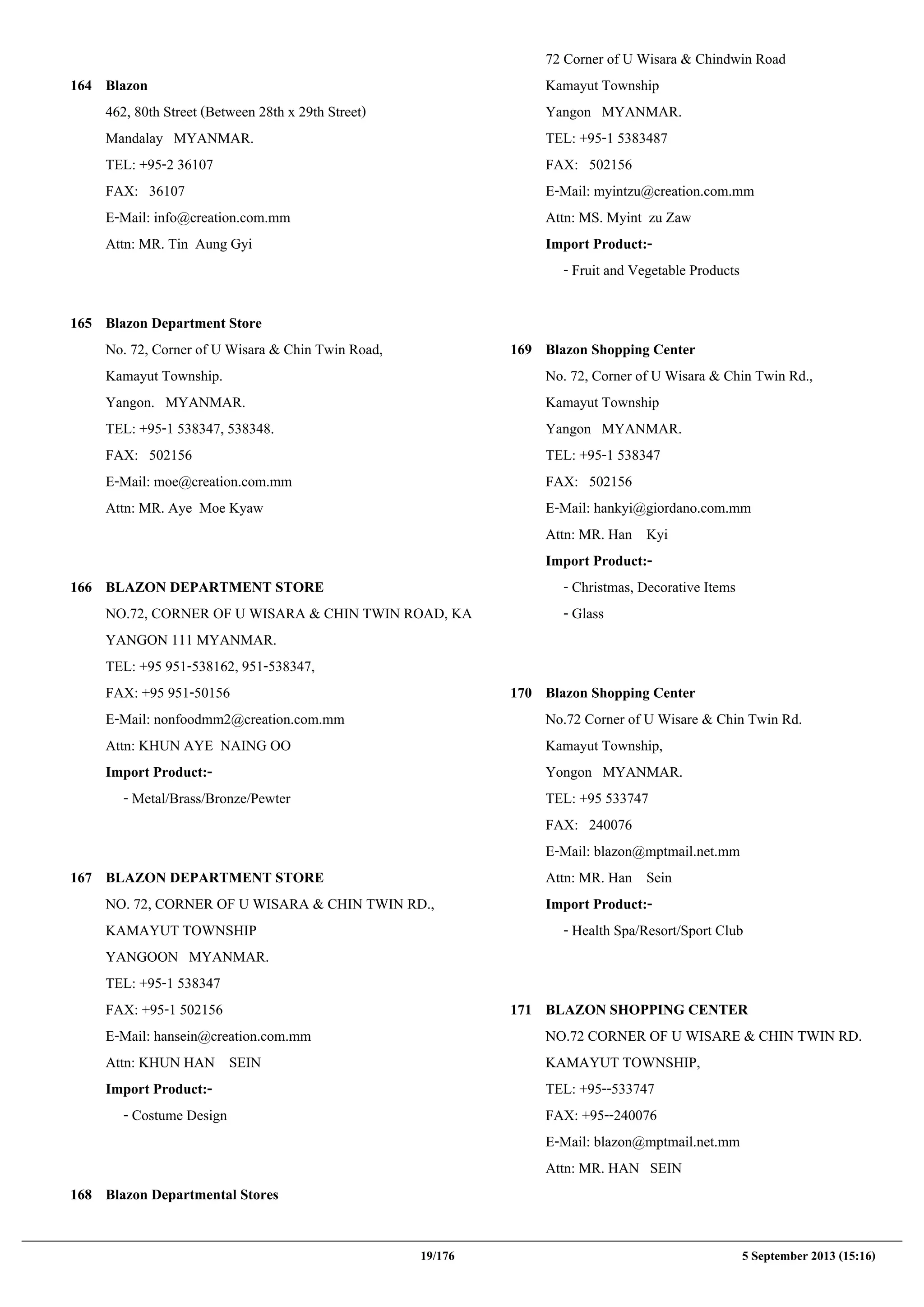 Myanmar importer list (1) | PDF