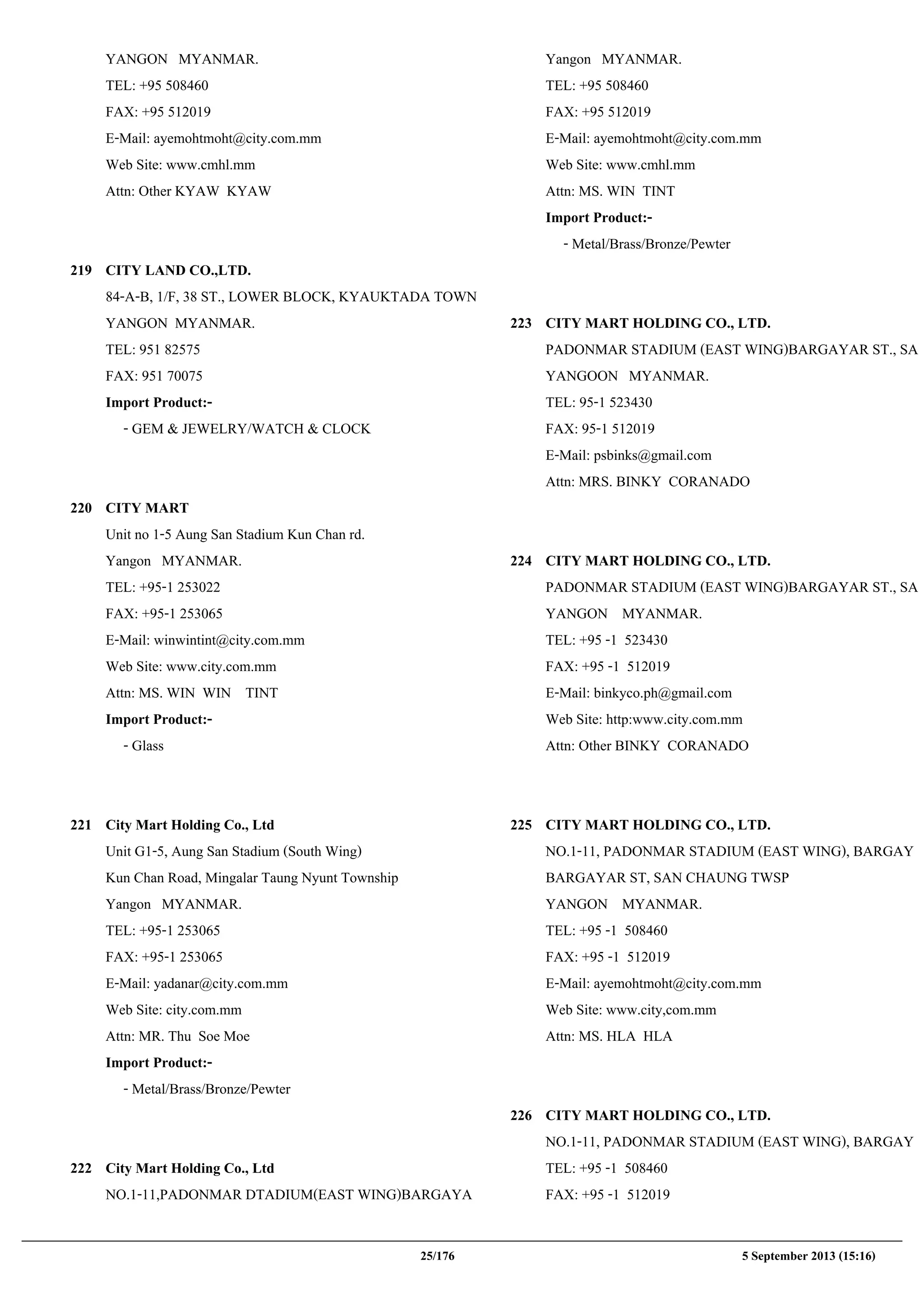 Myanmar importer list (1) | PDF