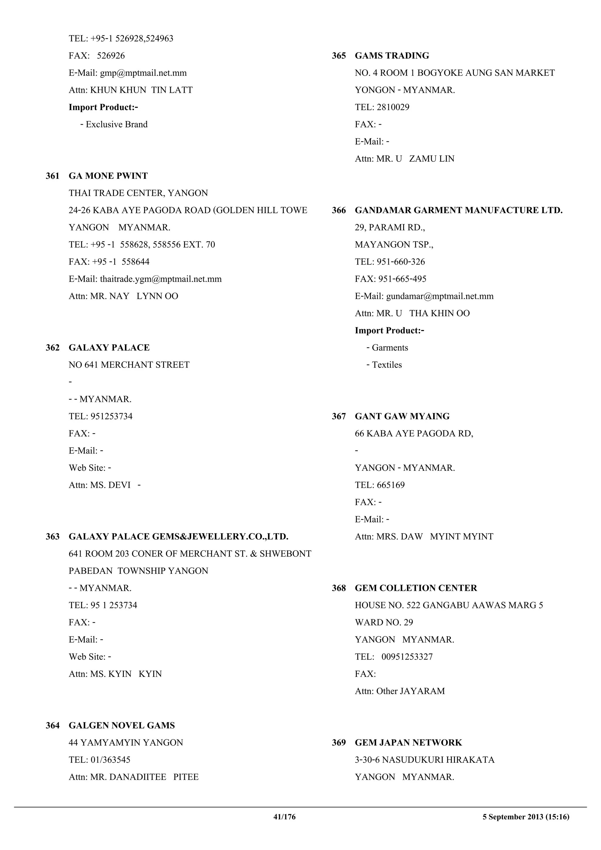 Myanmar importer list (1) | PDF