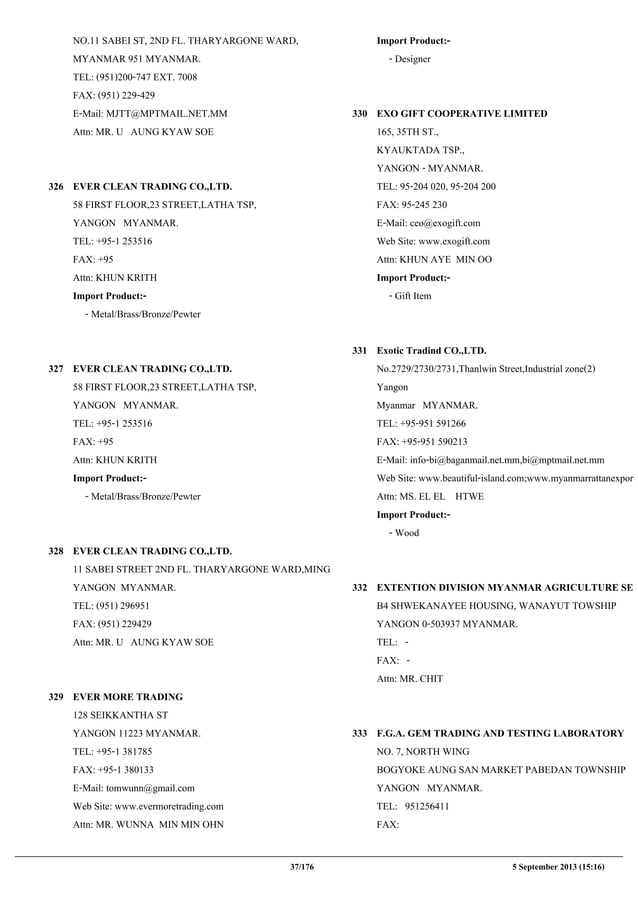 Myanmar importer list (1) | PDF