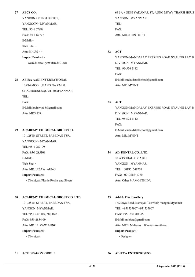Myanmar importer list (1) | PDF