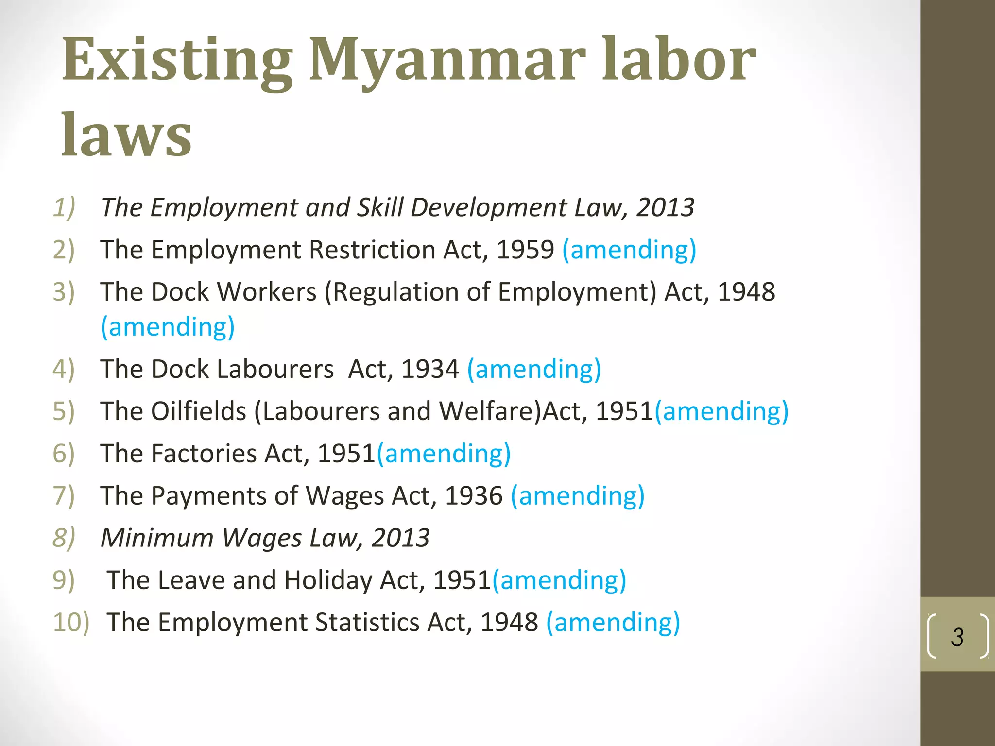 Myanmar labor law and practice2 | PPT