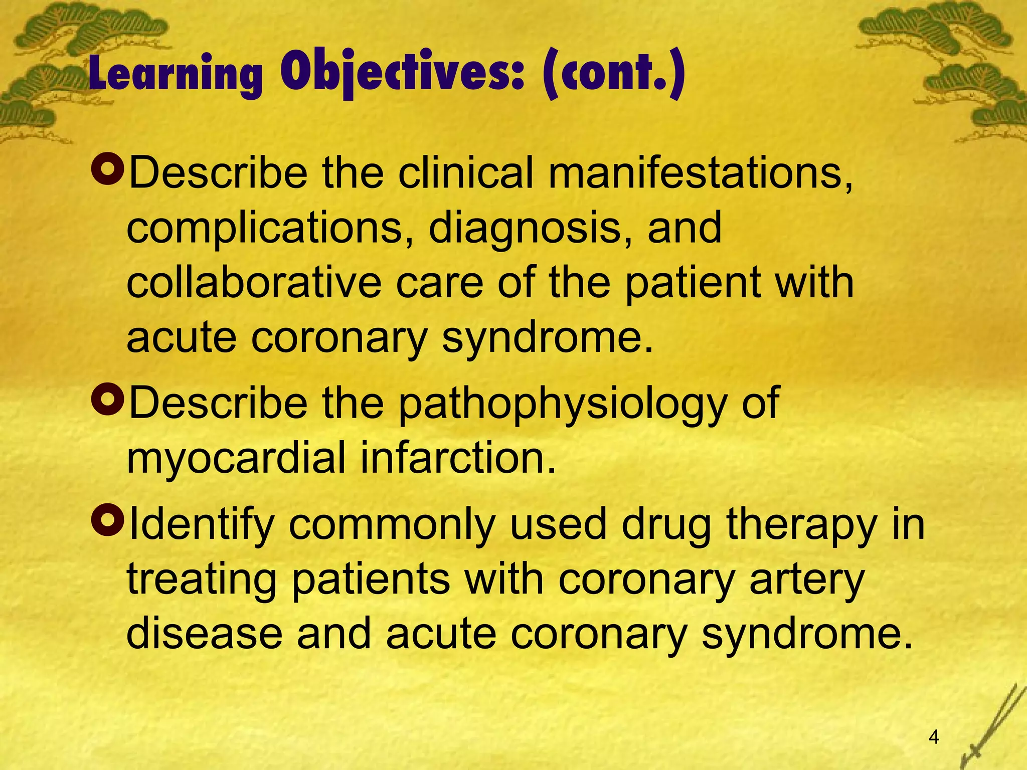 Coronary Artery Disease and Acute Coronary Syndrome | PPT