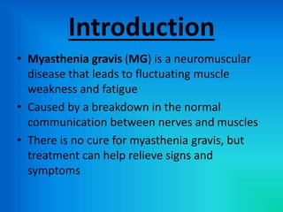 Myasthenia gravis rehabilitation | PPTX