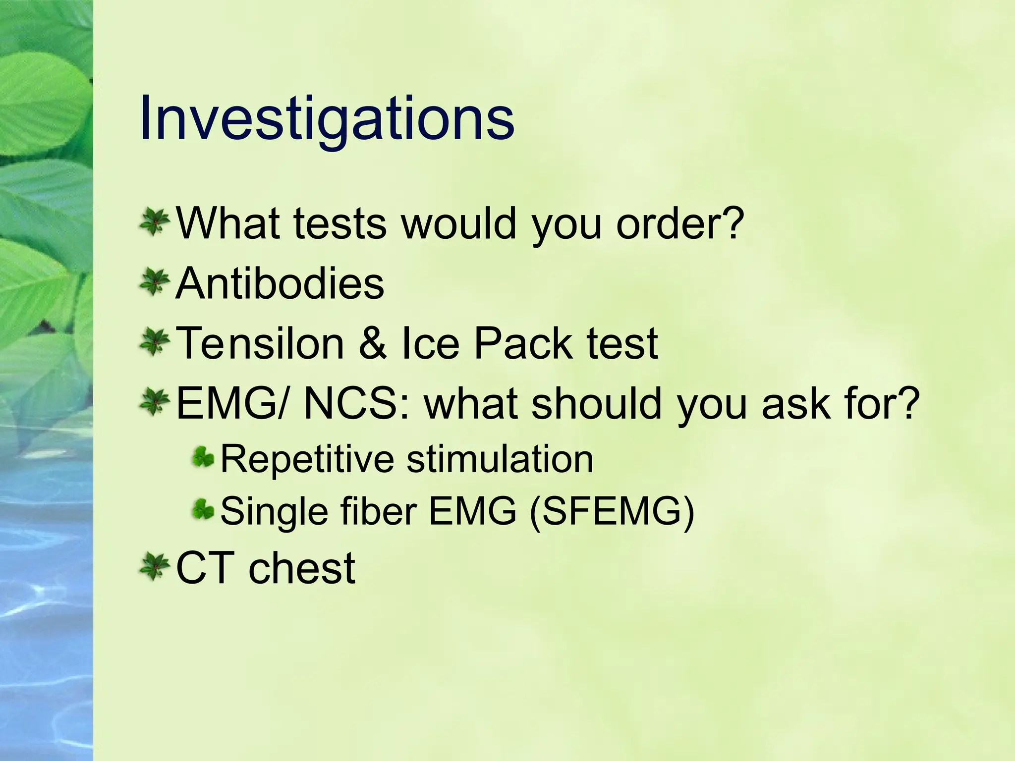 Neuro muscular disorders Myasthenia Gravis. and nppt | PPT
