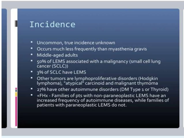 myasthenia gravis and lambert eaton syndrome.pptx | Diseases and Conditions | Medical Health