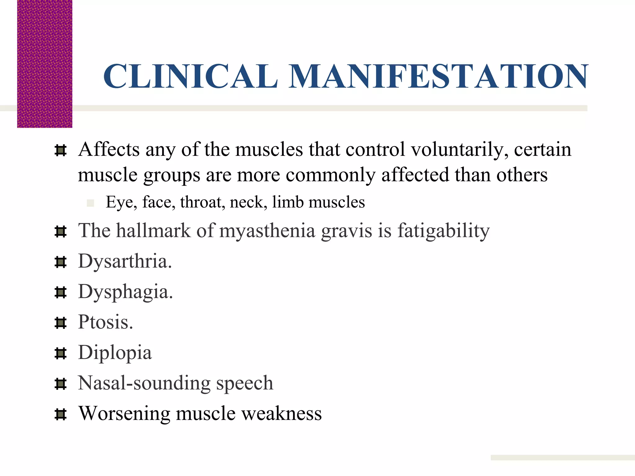 Myasthenia gravis (Ascending Disease) | PPTX
