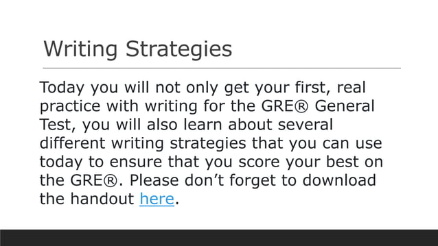 MyAUA GRE® Analytic Writing Section Prep | PPT