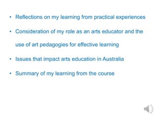 My background as a generalist arts educator | PPTX