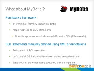 Using MyBatis in Alfresco custom extensions - Alfresco Devcon 2012 - Berlin | PPT