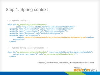 Using MyBatis in Alfresco custom extensions - Alfresco Devcon 2012 - Berlin | PPT