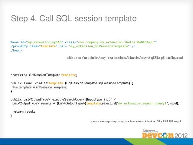 Using Mybatis In Alfresco Custom Extensions Alfresco Devcon 2012