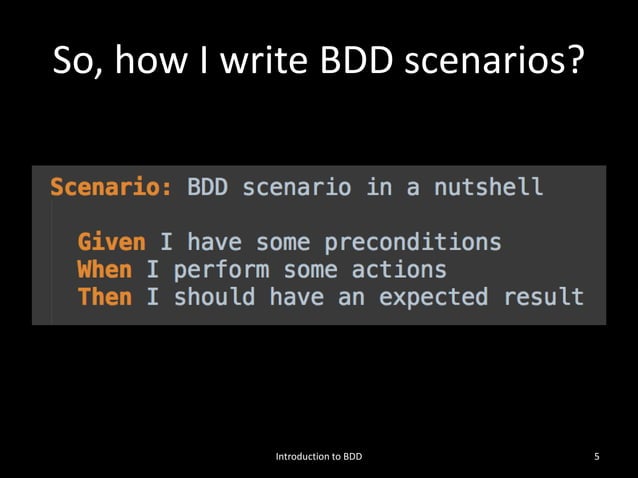 BDD introduction | PPT