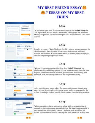 MY BEST FRIEND ESSAY ESSAY ON MY BEST FRIEN | PDF