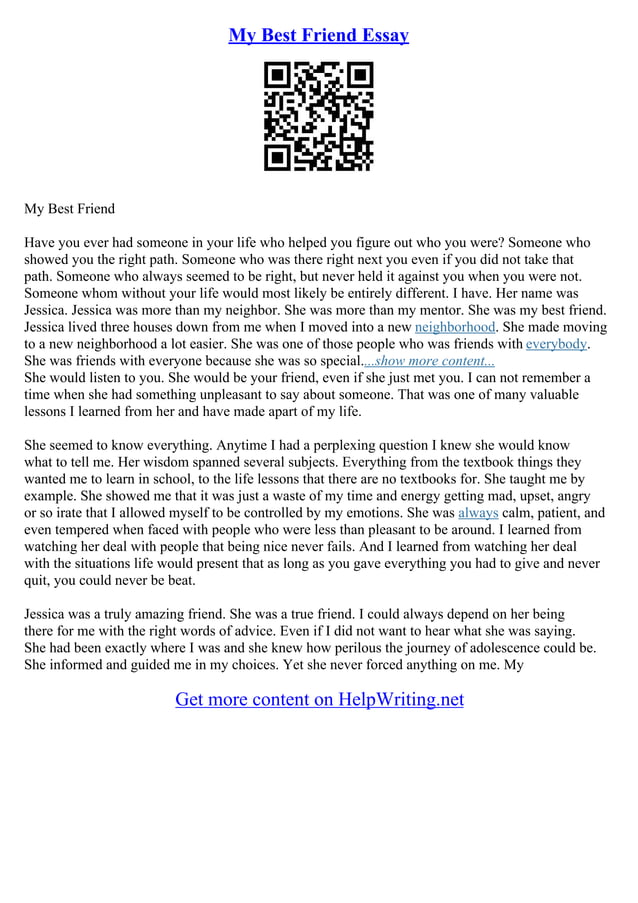 My Best Friend Essay For Children | PDF