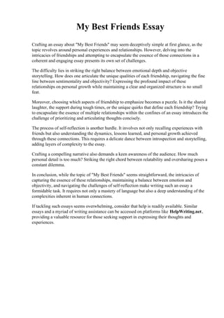 My Best Friends Essay | PDF