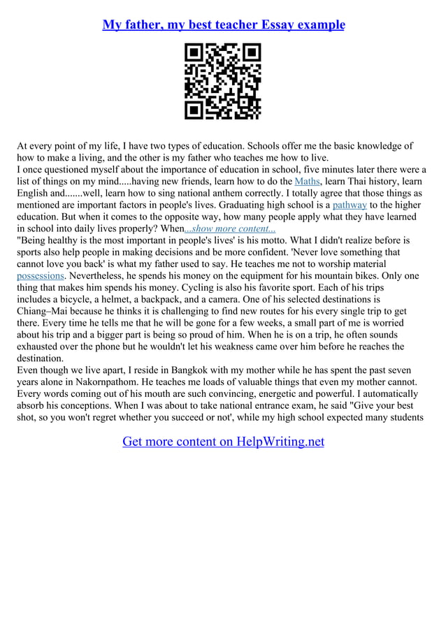 My Best Teacher Essay | PDF