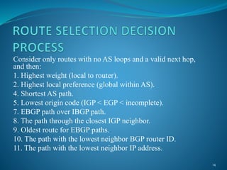 Border Gateway Protocol (BGP) | PPTX