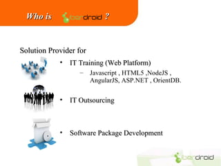 Dynamic Application Development by NodeJS ,AngularJS with OrientDB | PPT