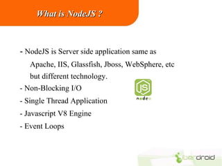 Dynamic Application Development by NodeJS ,AngularJS with OrientDB | PPT