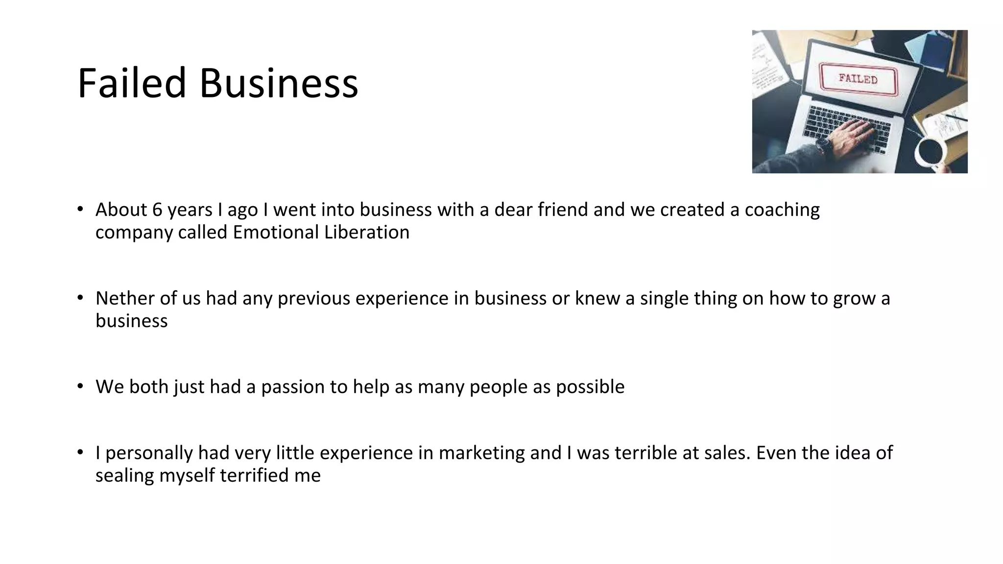 My biggest failure and how i turned that into a long term lesson | PPTX