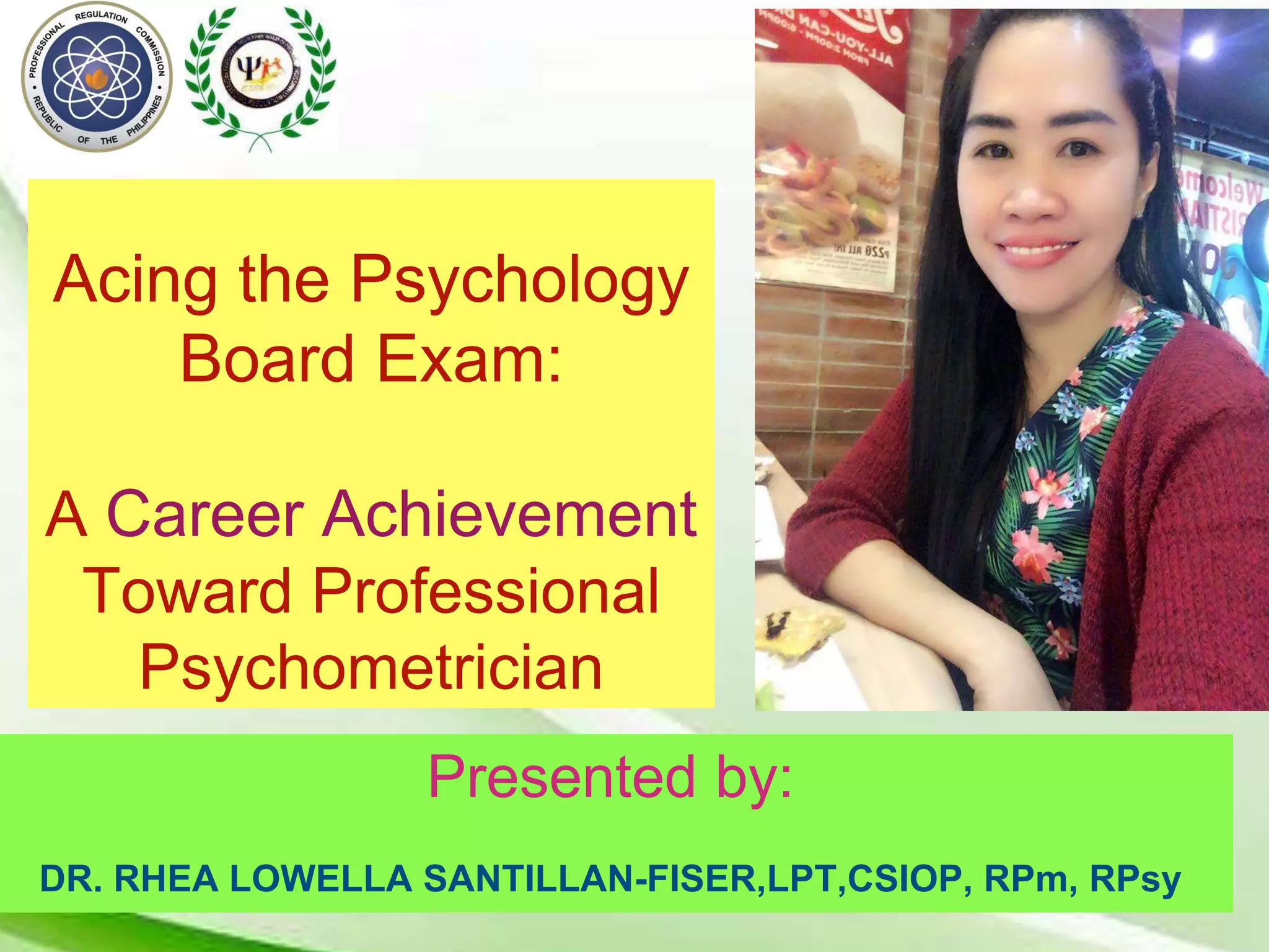 Acing the Psychology Board Exam: A Career Achieevement Toward ...