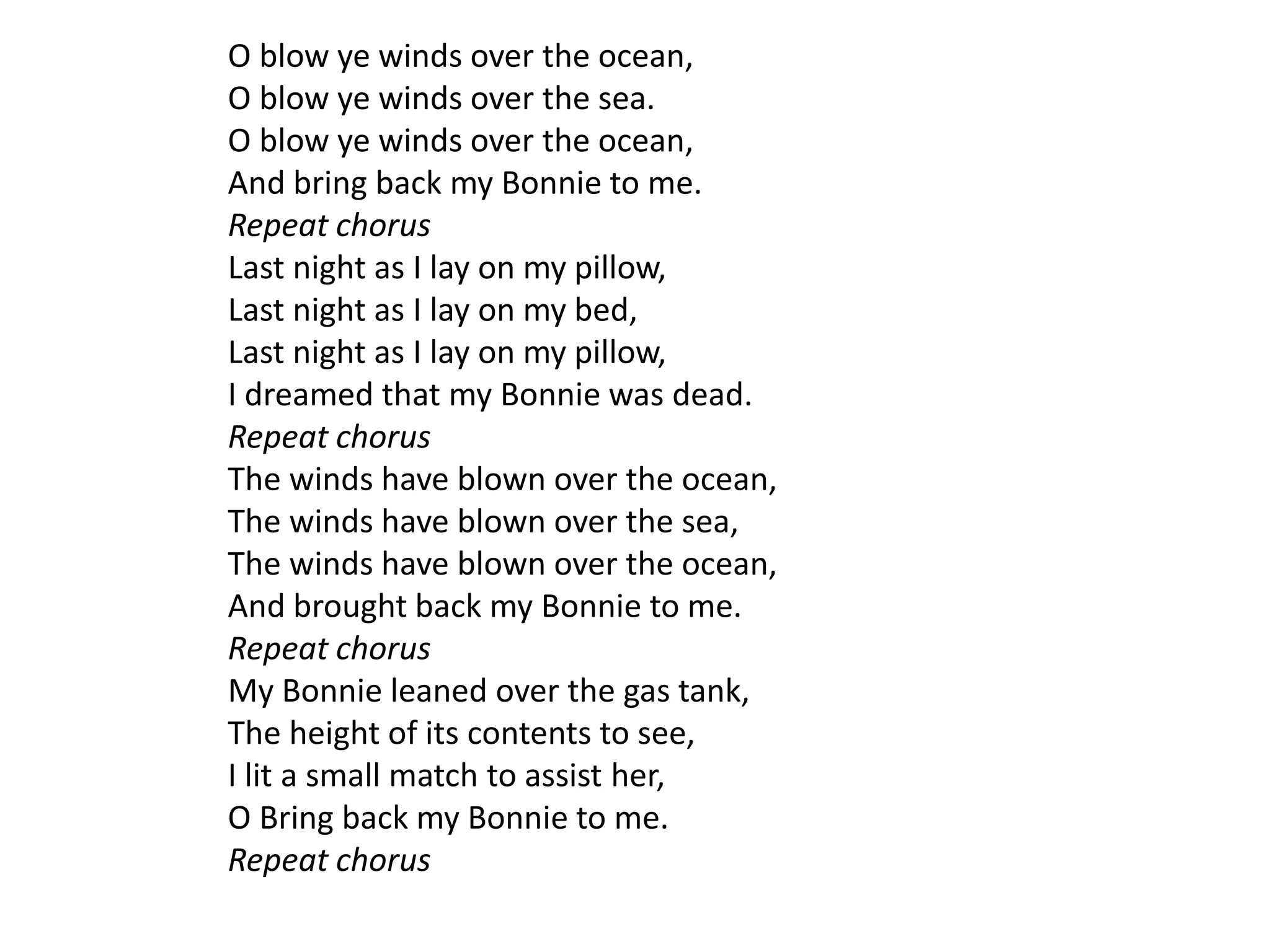 My bonnie lies over the ocean | PPT