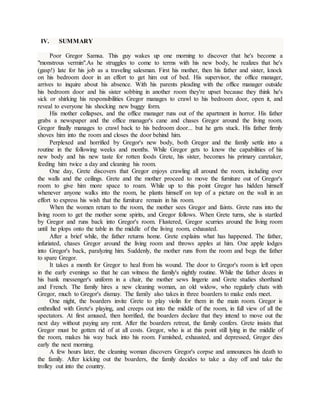 Book report (the metamorphosis) | DOCX