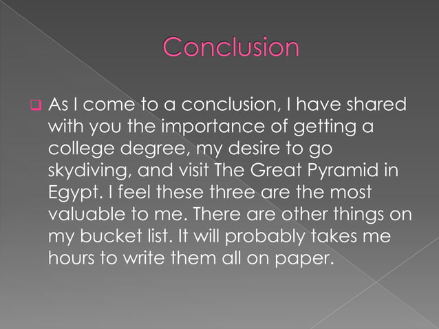 My bucket list | PPTX | Religion & Spirituality