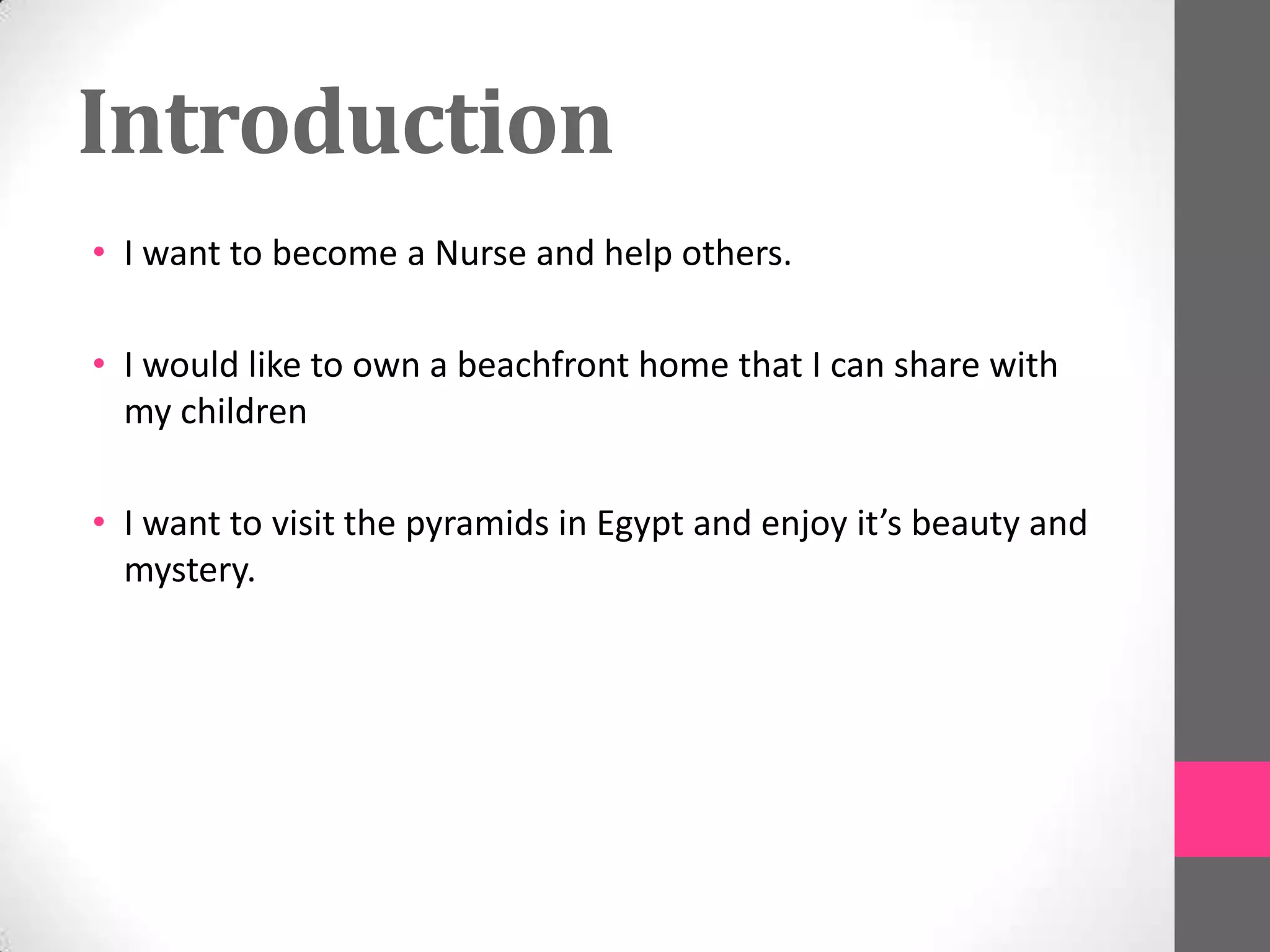 My bucket list presentation | PPTX