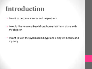 My bucket list presentation | PPTX