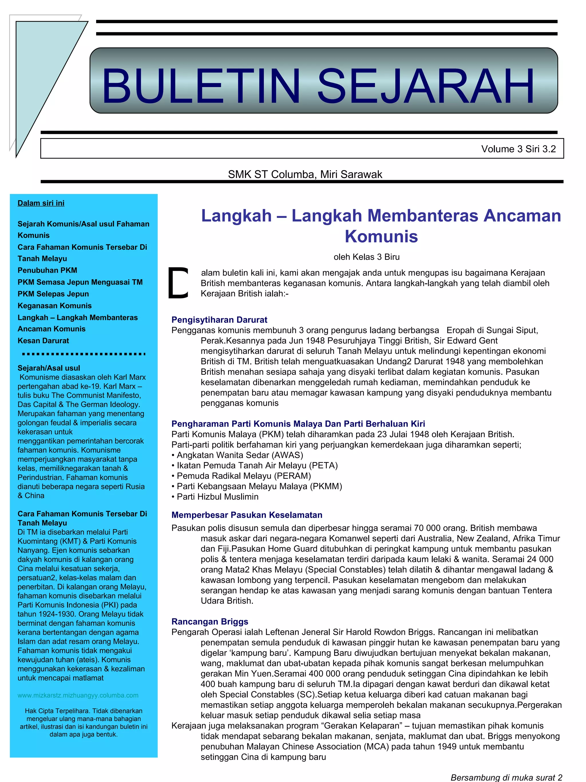 Buletin Sejarah | PPS