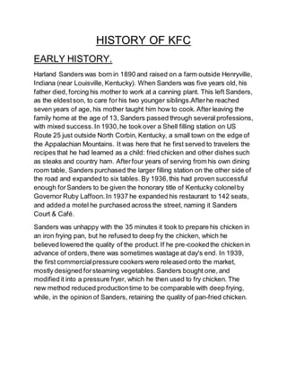 11th grade business studies project on KFC | DOCX