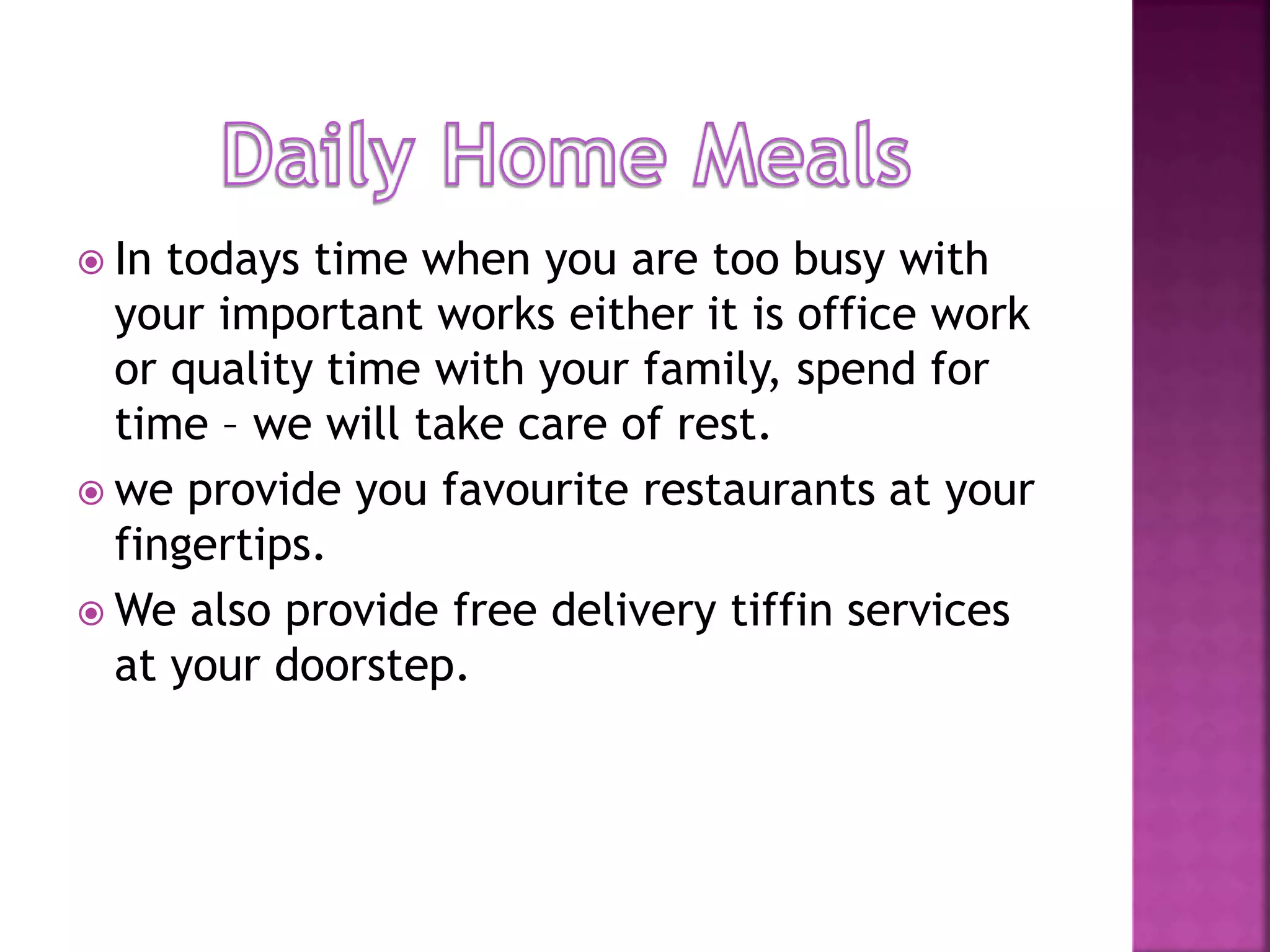 daily home meals | PPT | Free download