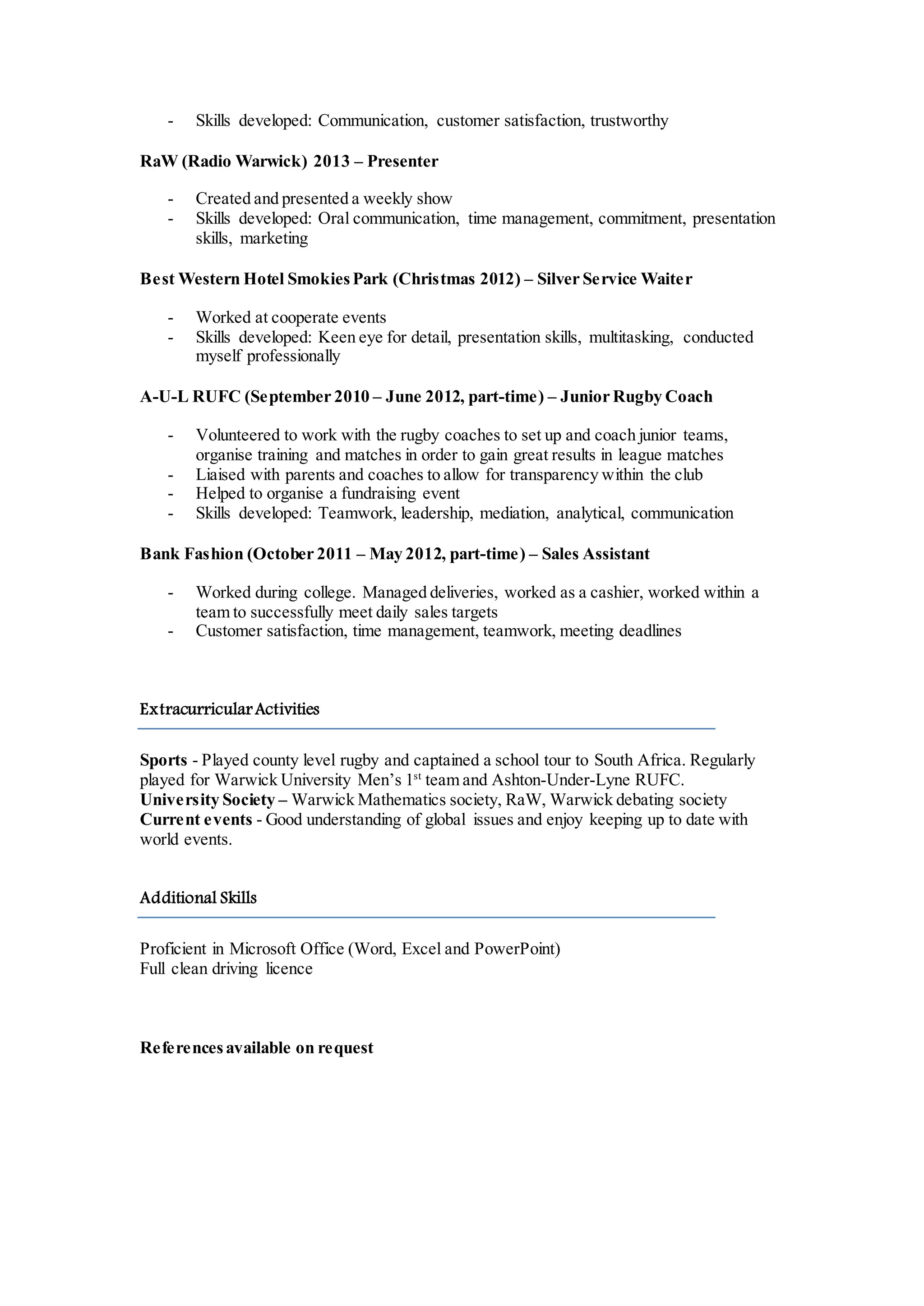 Thomas Jackson - CV | PDF