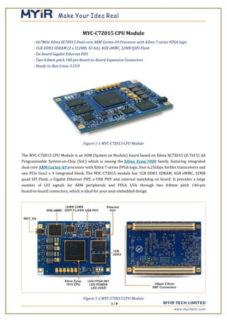 MYC-C7Z015 CPU Module | PDF