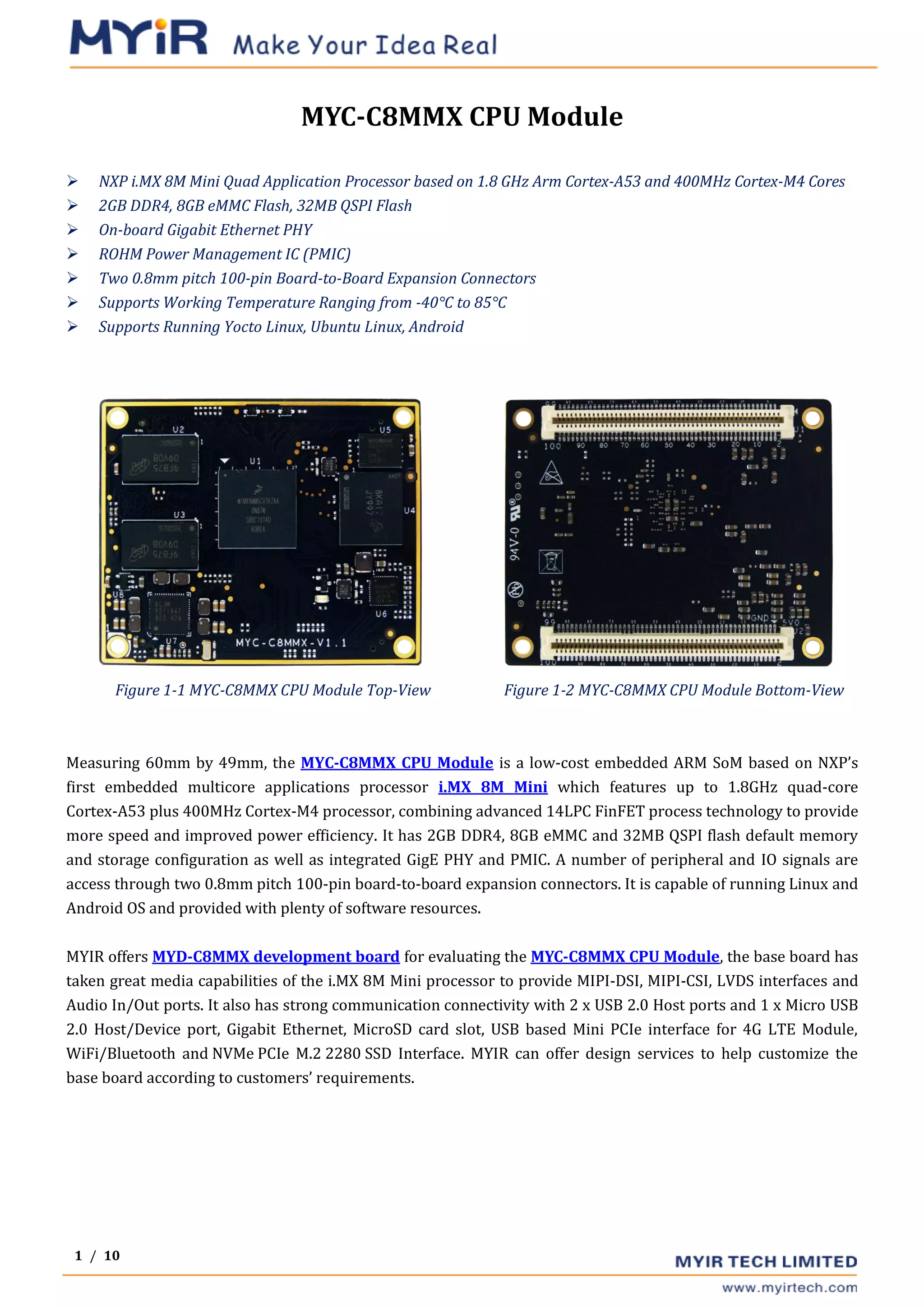 Powerful SoM based on i.MX 8M Mini processor for various embedded applications | PDF