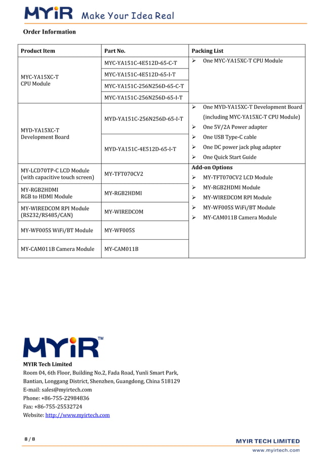 MYC-YA15XC-T CPU Module | PDF | Operating Systems | Computer Software and Applications