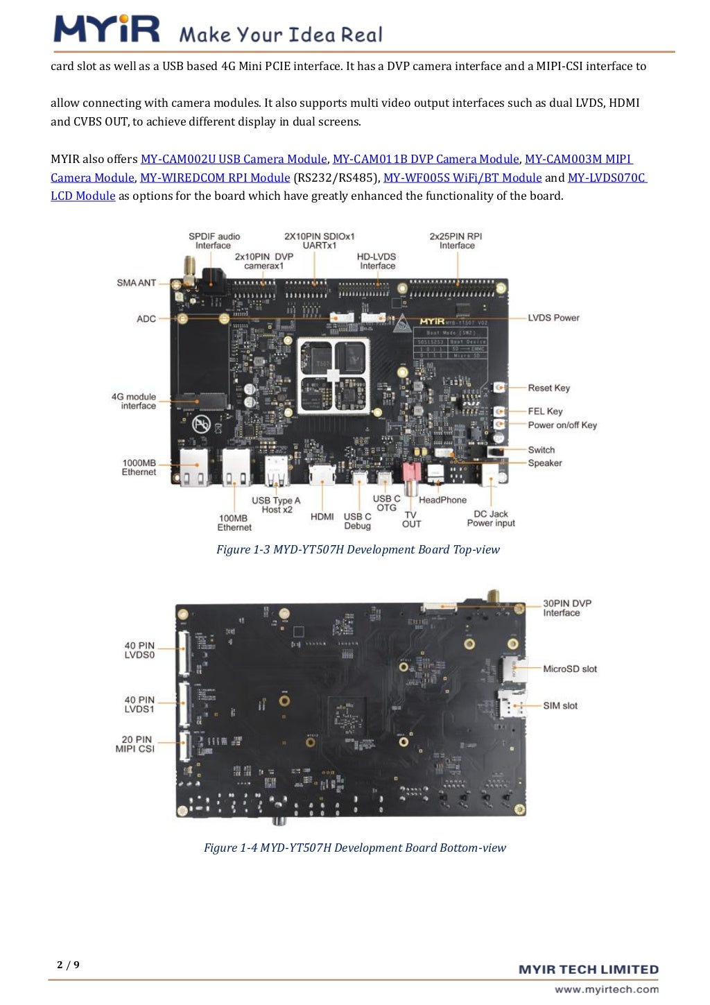 MYC-YT507H CPU Module Overview | PDF