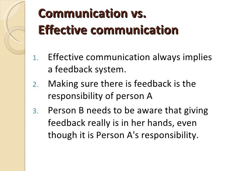 Effective communication