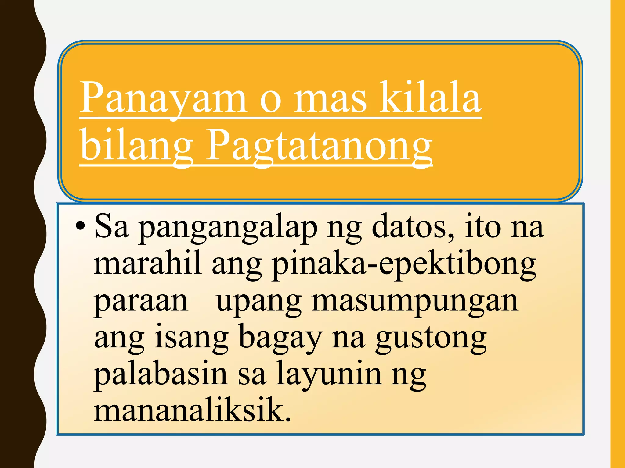 Myca's Report: Ang Paraan ng Paglikom ng Datos and Paraan ng Pagsusuri ...