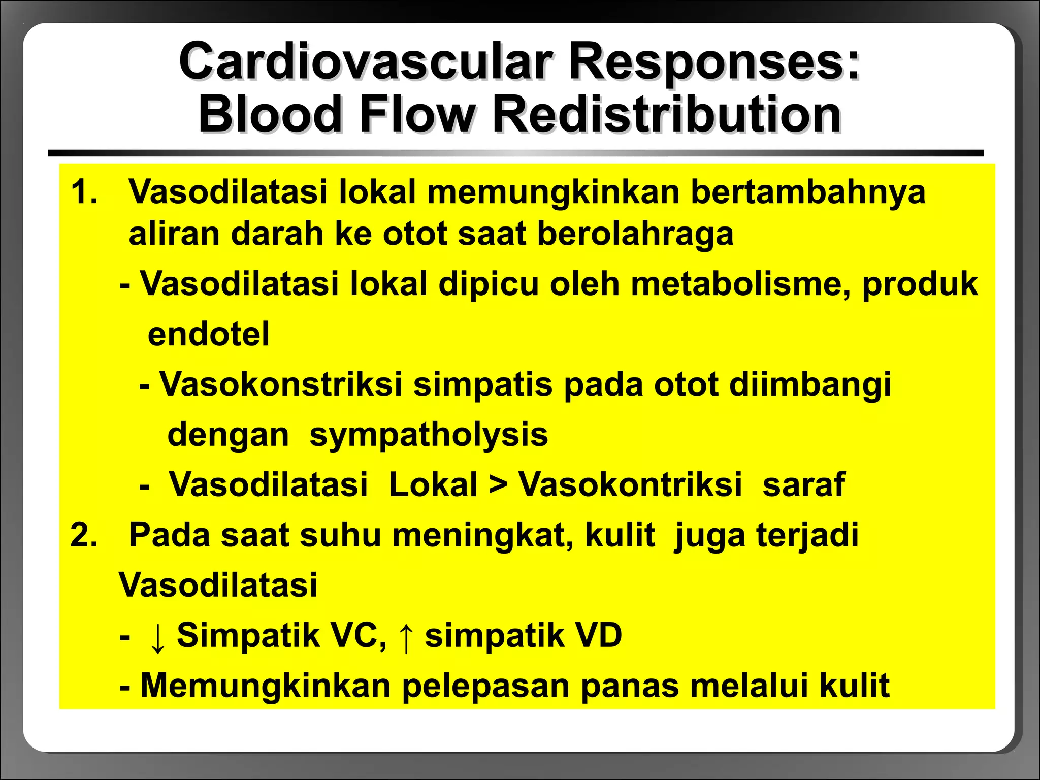 cardiovascular response to exercise | PPT