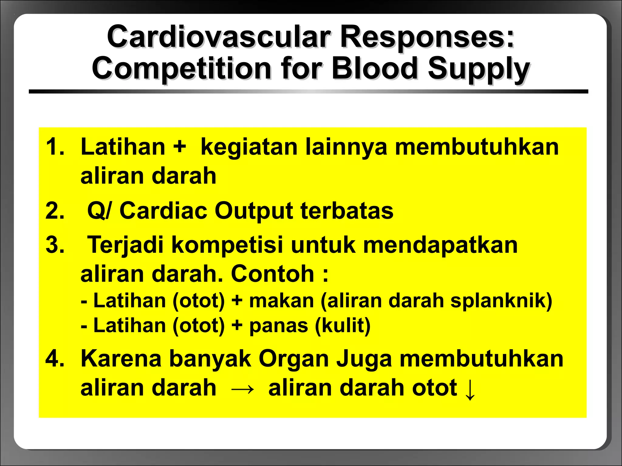 cardiovascular response to exercise | PPT